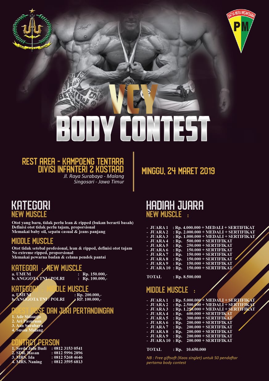Divisi Infanteri 2 Kostrad Gelar VCY Body Contest - Malang Pagi