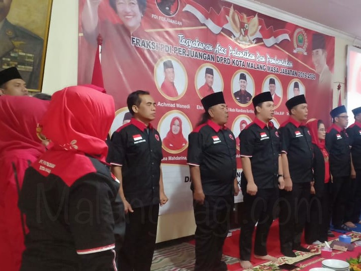 Moncong Putih Gelar Tasyakuran di Kantor DPC PDIP Kota Malang - Malang Pagi